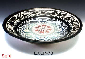 Extra Large Platters Sgraffito Decorated by Wayne Bates